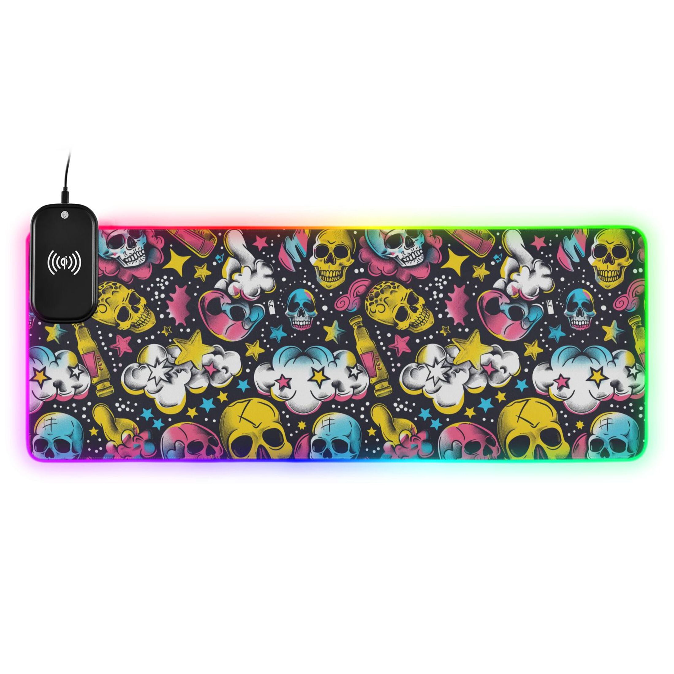 Wireless Charging Mouse Pad Large RGB Gaming Desk Mat 13 Light Modes ...