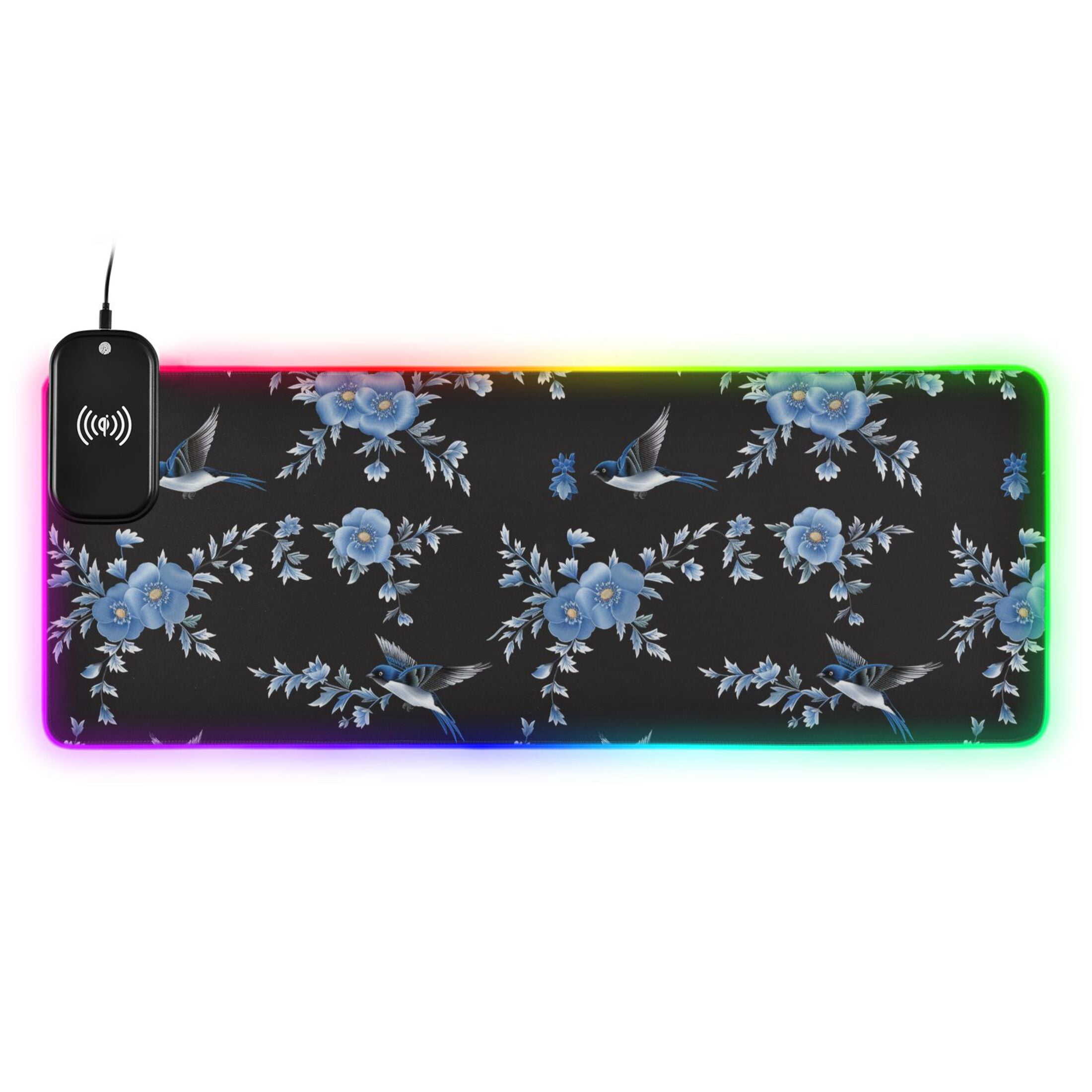 Wireless Charging Mouse Pad Large RGB Gaming Desk Mat 13 Light Modes ...