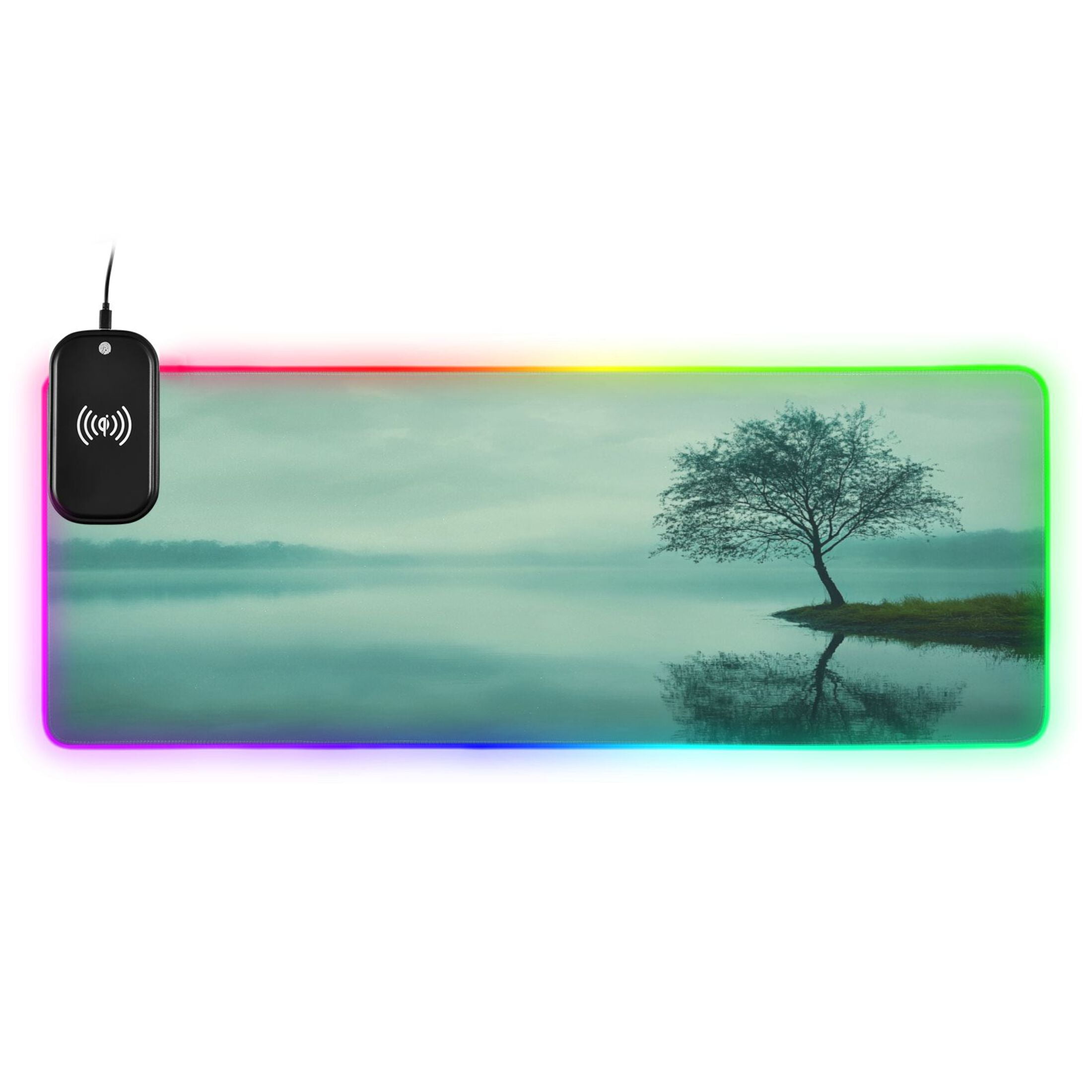 Wireless Charging Mouse Pad Large RGB Gaming Desk Mat 13 Light Modes ...