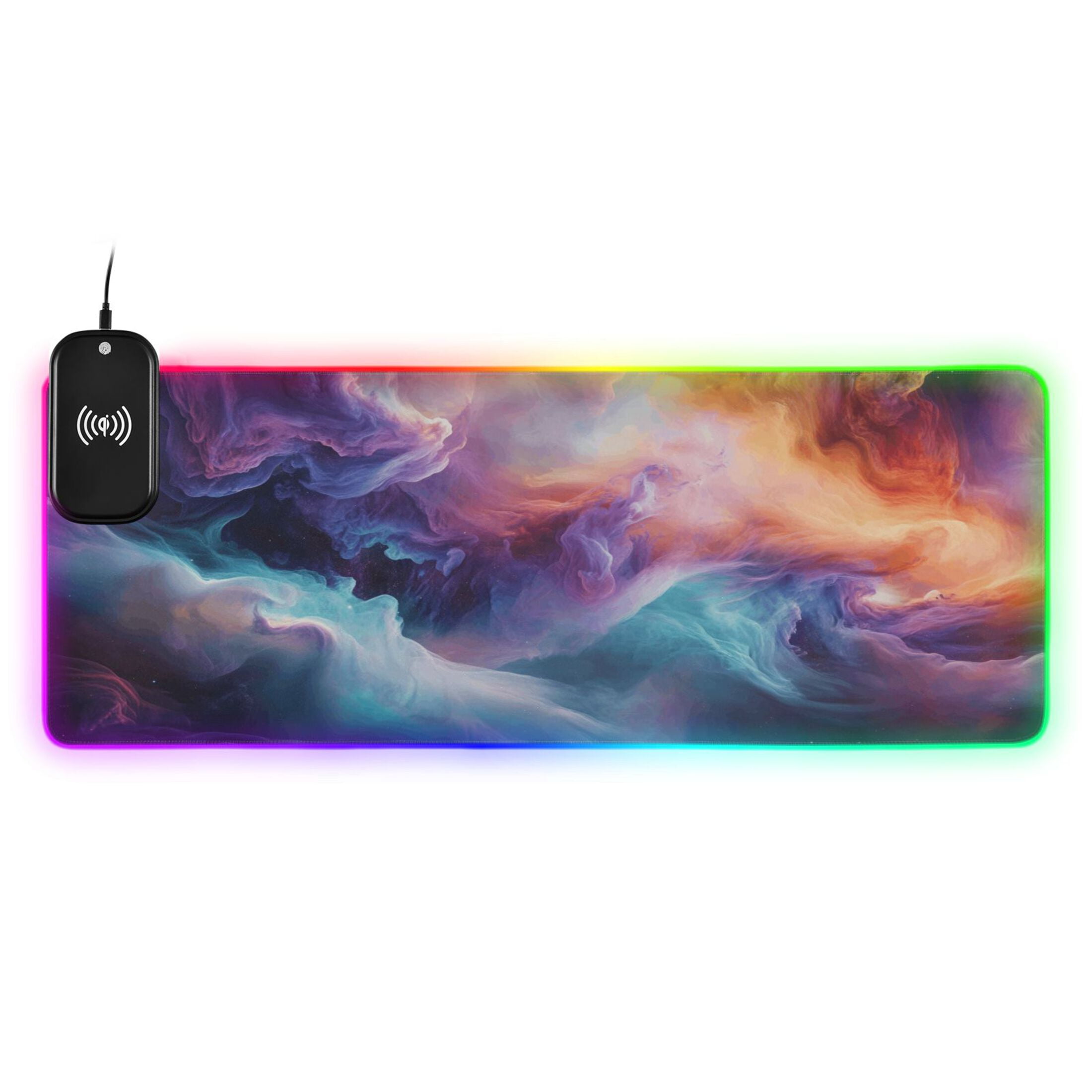 Wireless Charging Mouse Pad Large RGB Gaming Desk Mat 13 Light Modes ...