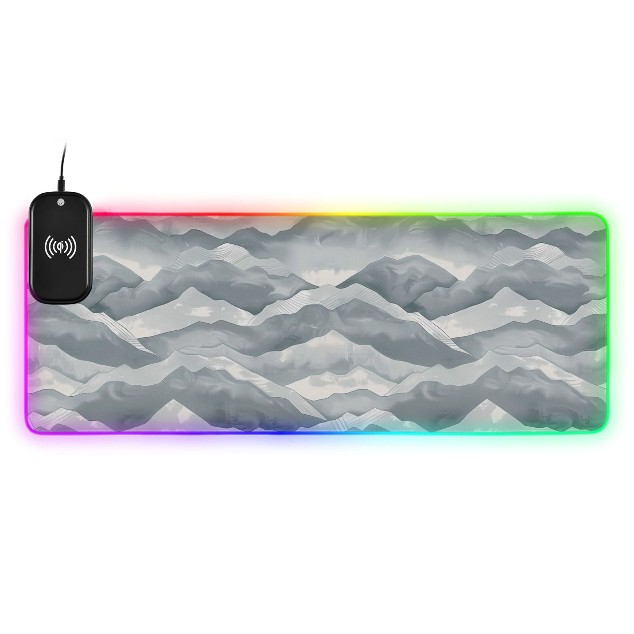 Wireless Charging Mouse Pad Large RGB Gaming Desk Mat 13 Light Modes ...