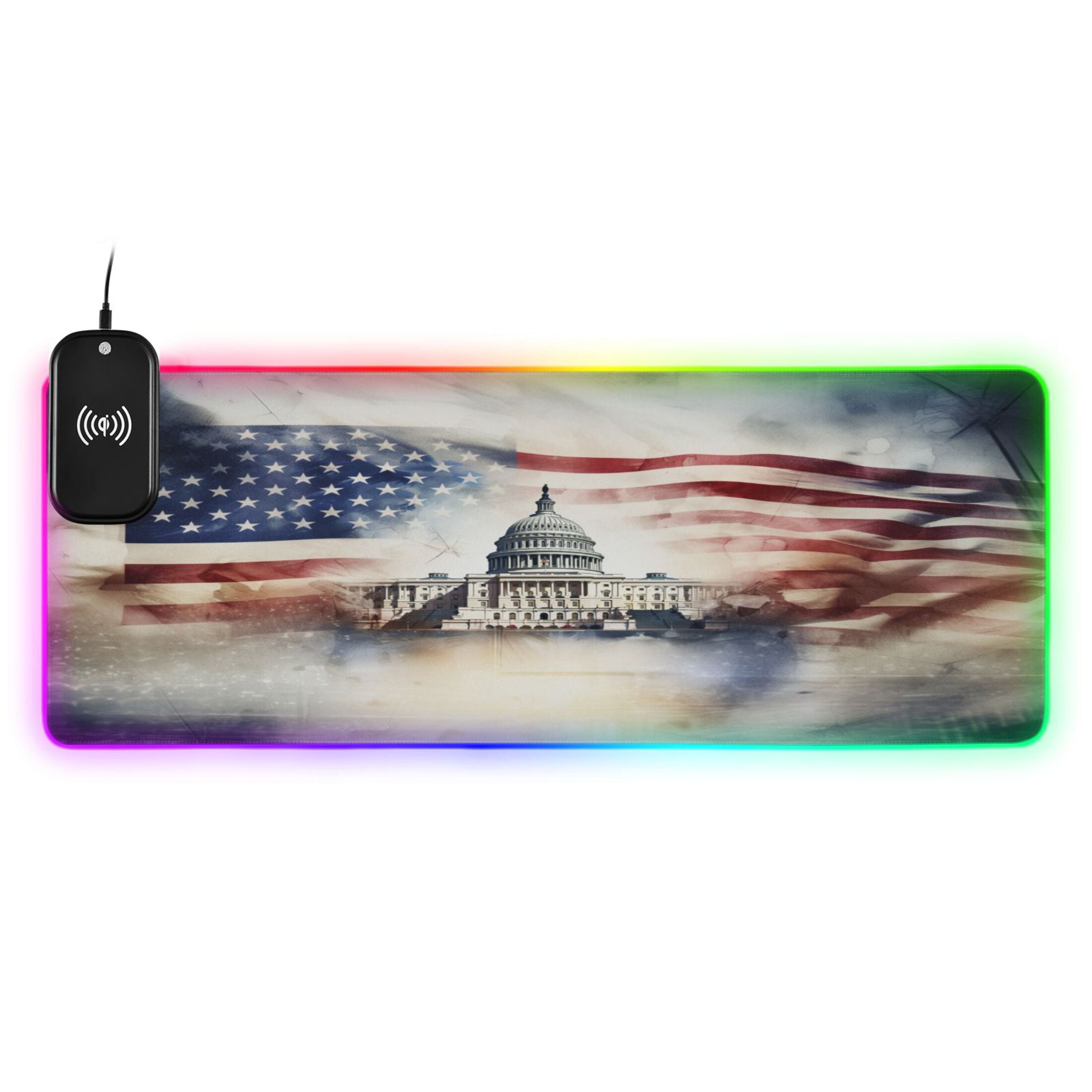 Wireless Charging Mouse Pad Large RGB Gaming Desk Mat 13 Light Modes ...