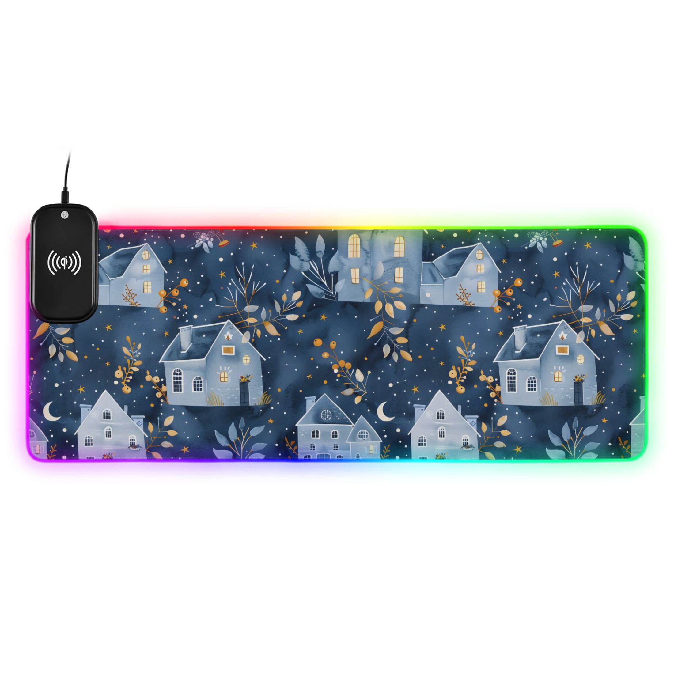 Wireless Charging Mouse Pad Large RGB Gaming Desk Mat 13 Light Modes ...