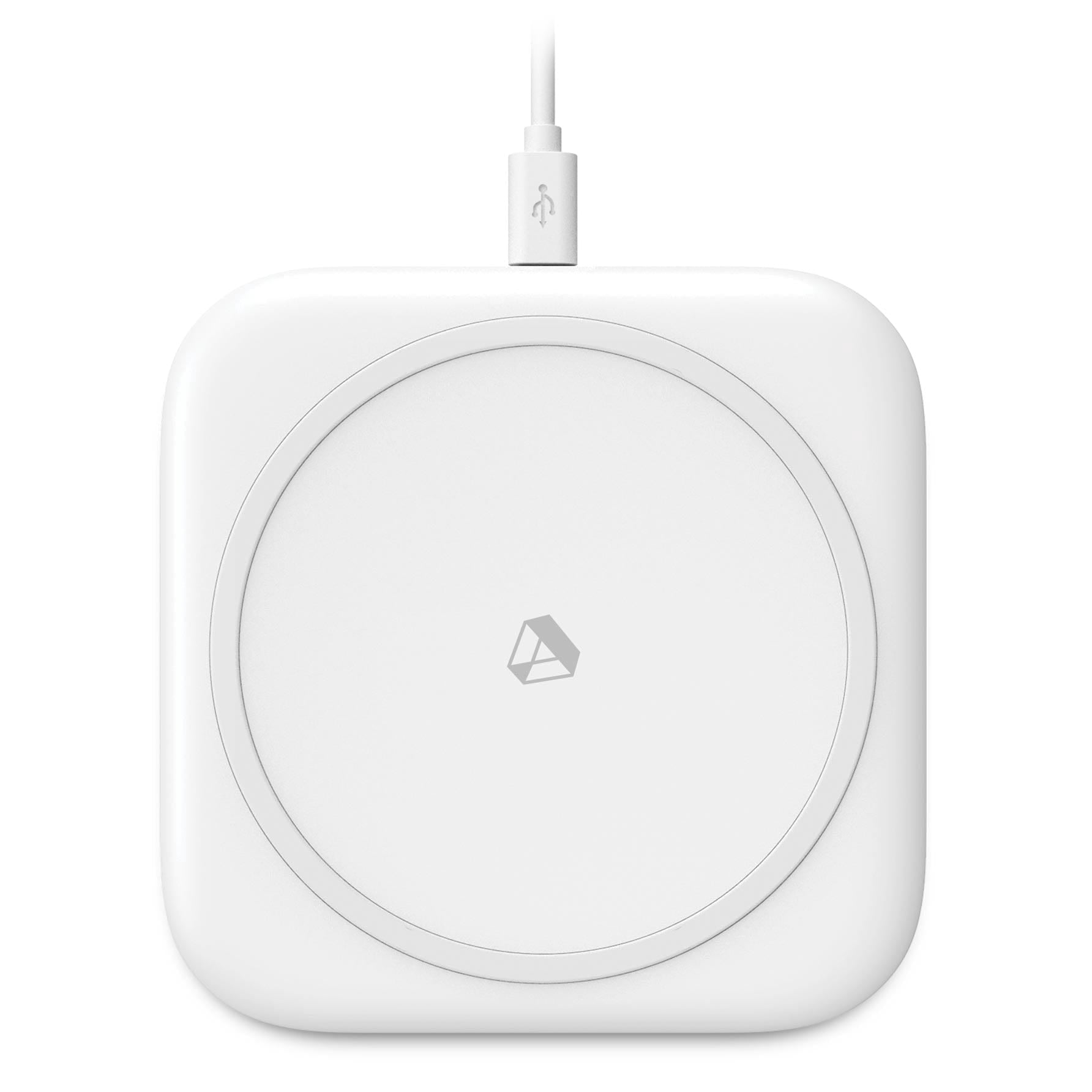 Wireless Charging Pad, 15W, Square - White (Wall Charger Included ...
