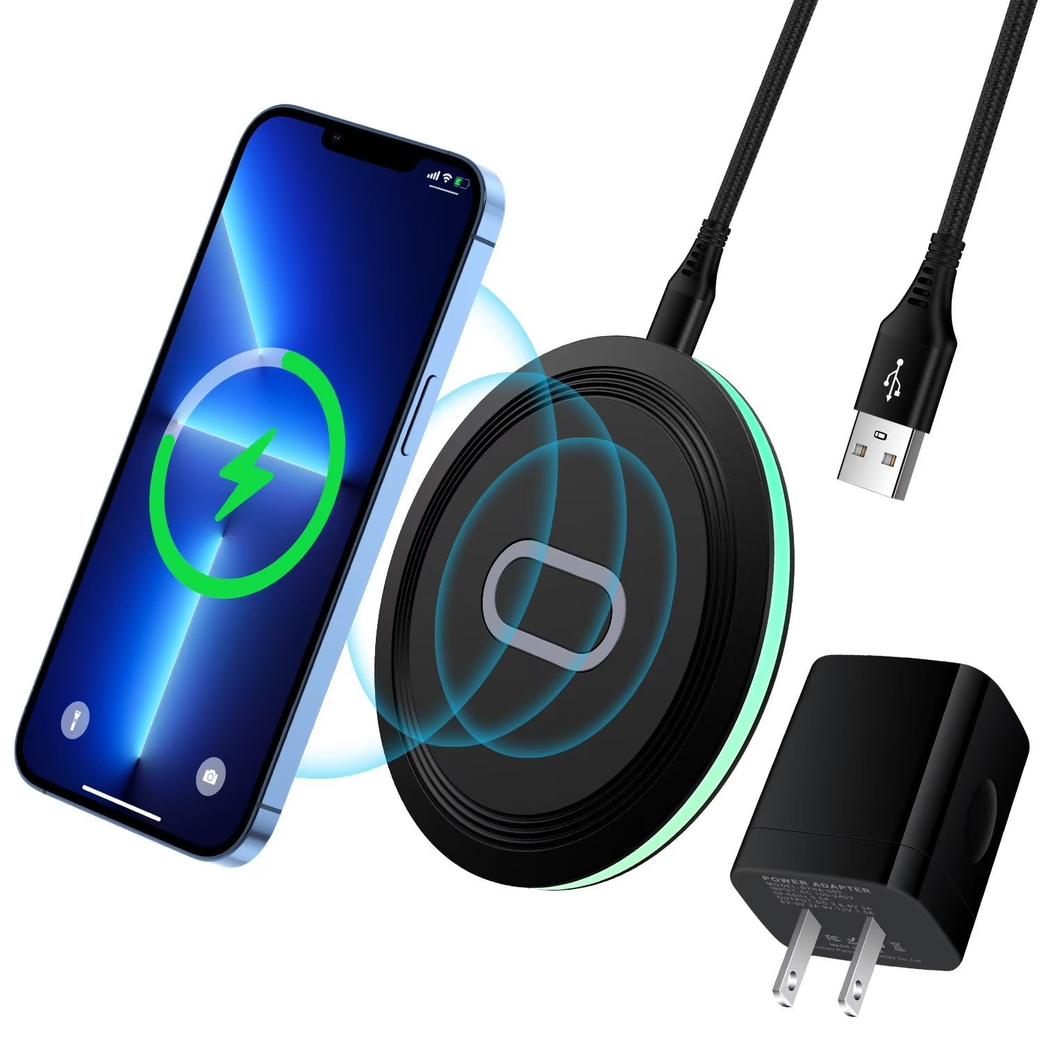 Wireless Charging Pad,FiveBox Fast Qi-Certified Wireless Charger Mat ...