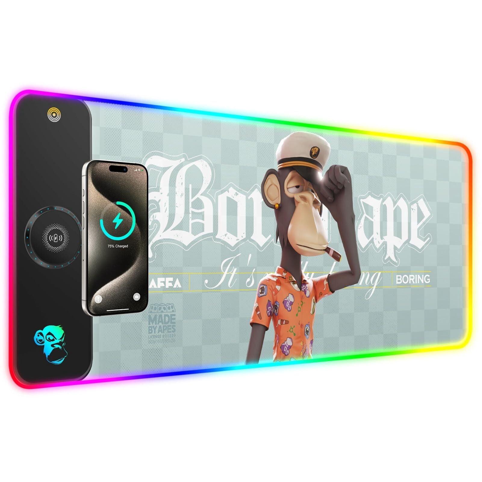 Wireless Charging RGB Gaming Mouse Pad, LED Mouse Pad 800x300x4MM, 10 ...