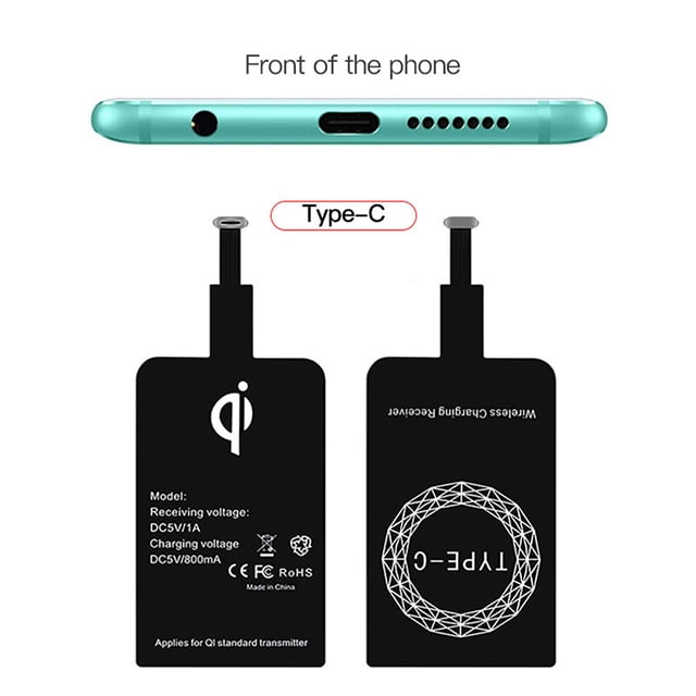 Wireless Charging Receiver Wireless Charging Adapter Type C Micro USB ...