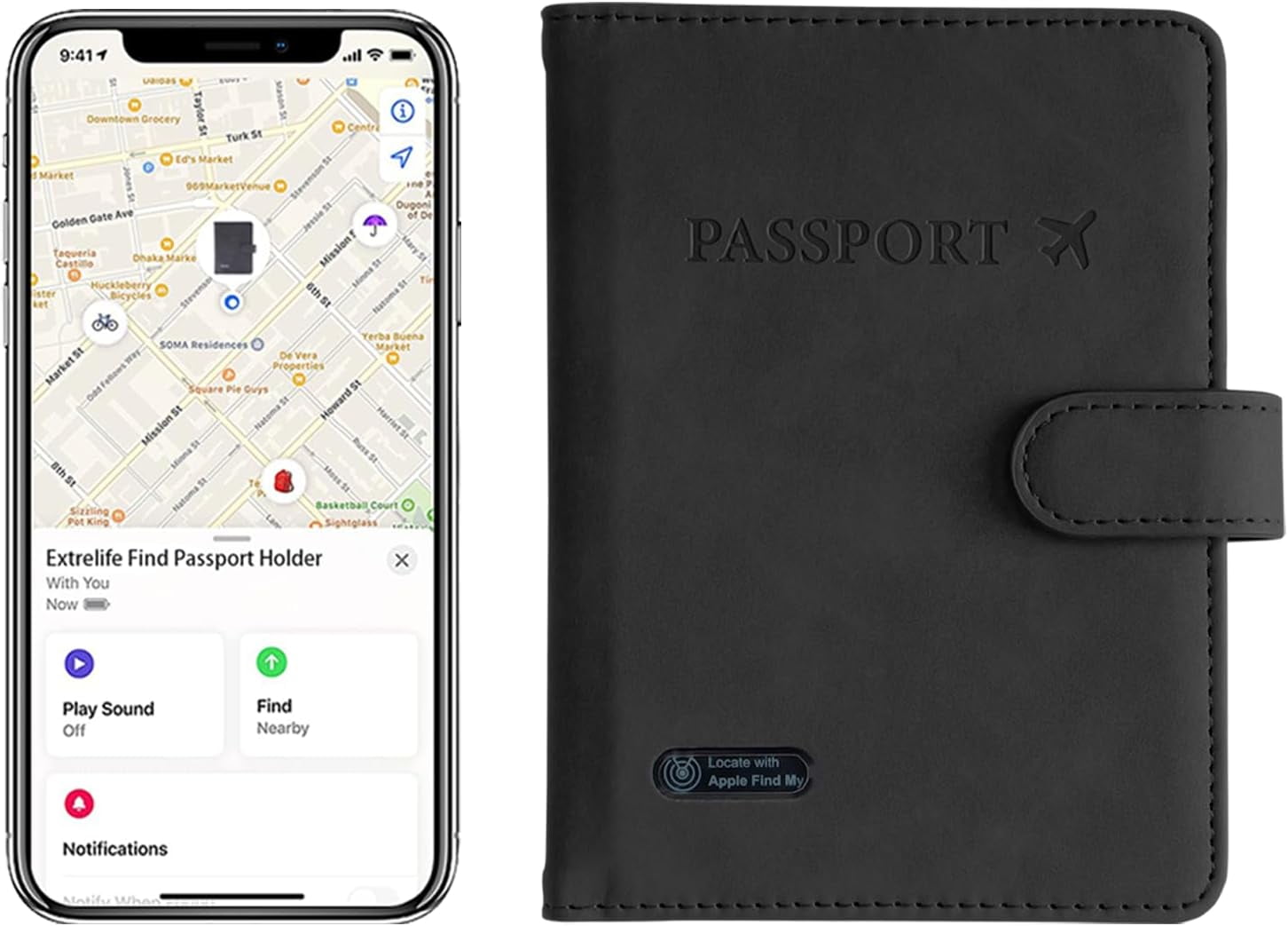 Wireless Charging Smart Tracker Card Rechargeable IP68, Key Finder Item Tracker Thin Card ...