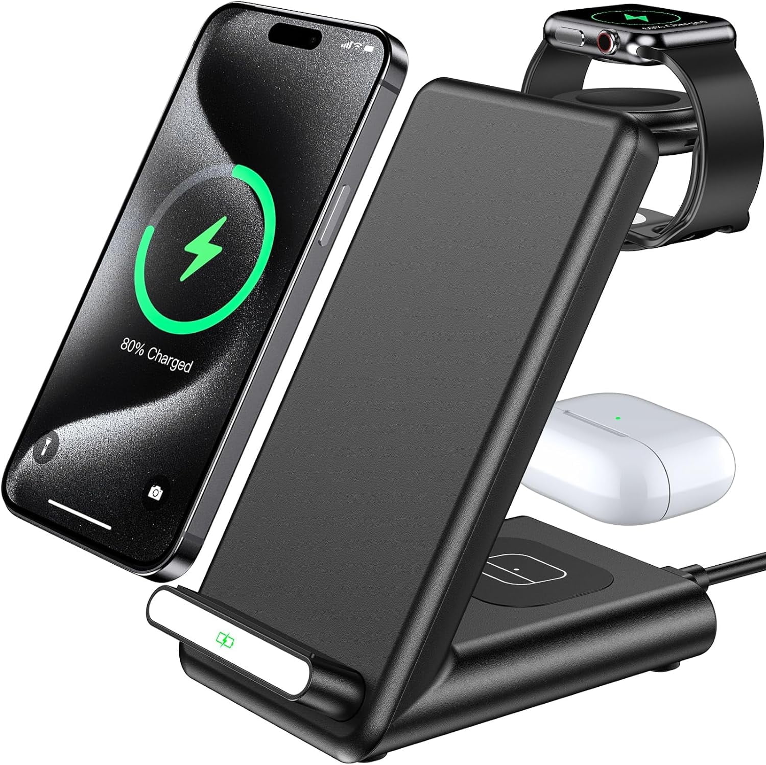 Wireless Charging Station,3 in 1 Wireless Charging Stand Made for Apple ...