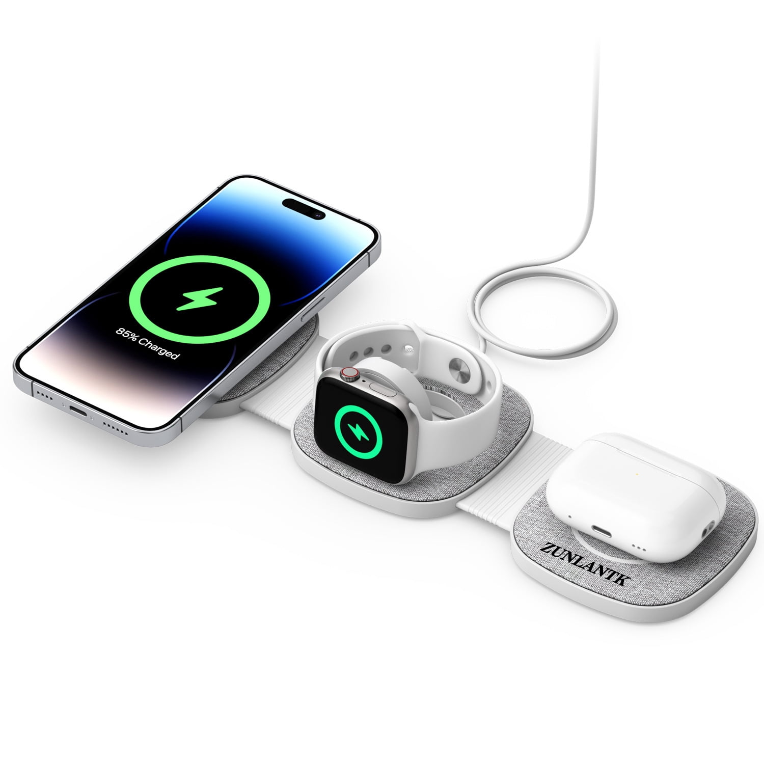 ZUNLANTK Wireless Charger, 3 in 1 Fast Wireless Charger for Multiple ...