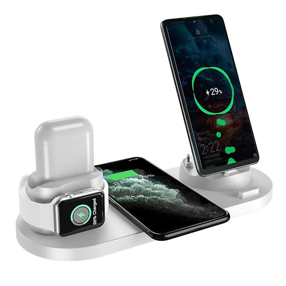 Wireless Charging Station, 6 In 1 Fast Charging Stand For Multiple ...