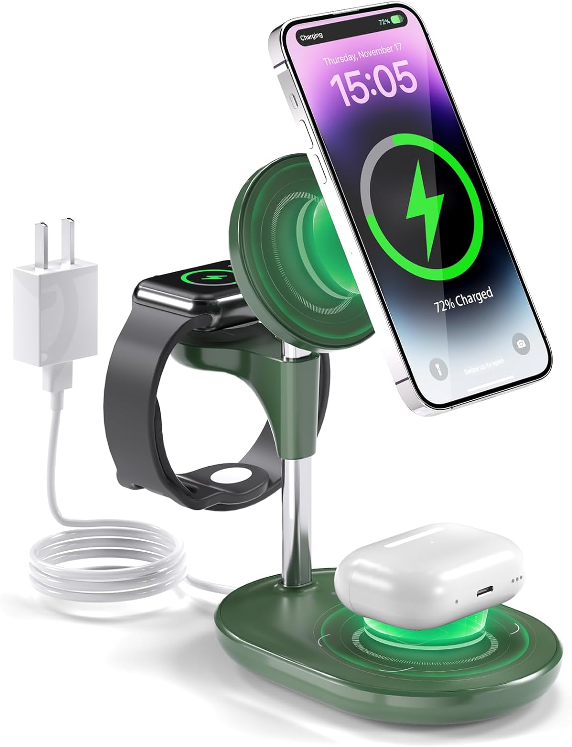 Wireless Charging Station for Multiple Devices Apple, 3 in 1 Wireless ...