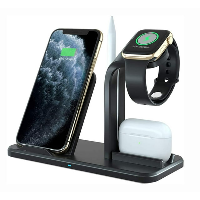 Wireless Charging Station for iPhone and Apple Watch - 3 in 1 Design ...