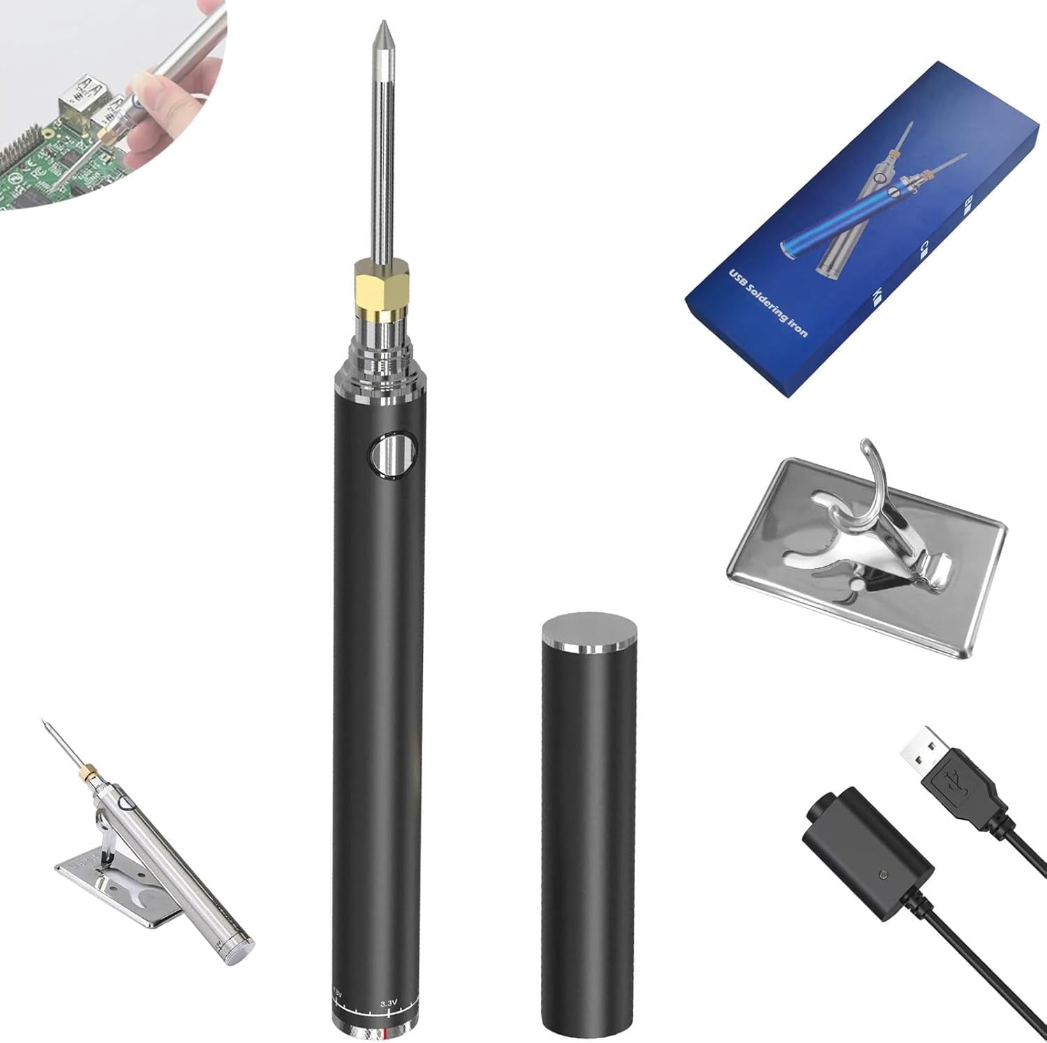 Wireless Charging Welding Tool, Cordless Soldering Iron Kit 1100 mAh ...