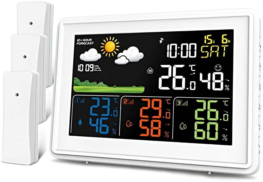 Wireless Color Display Weather Station with Moon Phase, Barometric ...