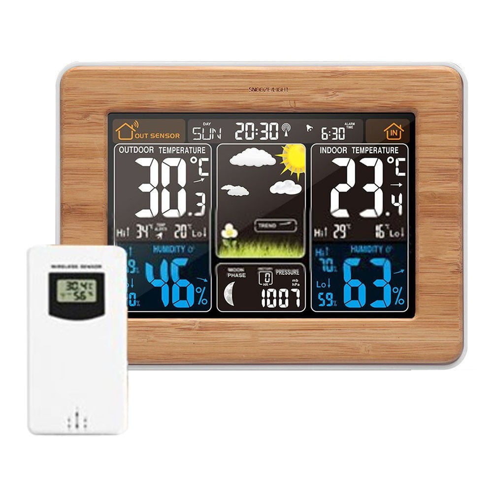 Wireless Color Screen Weather ClockMulti-Function Forecast Station with ...