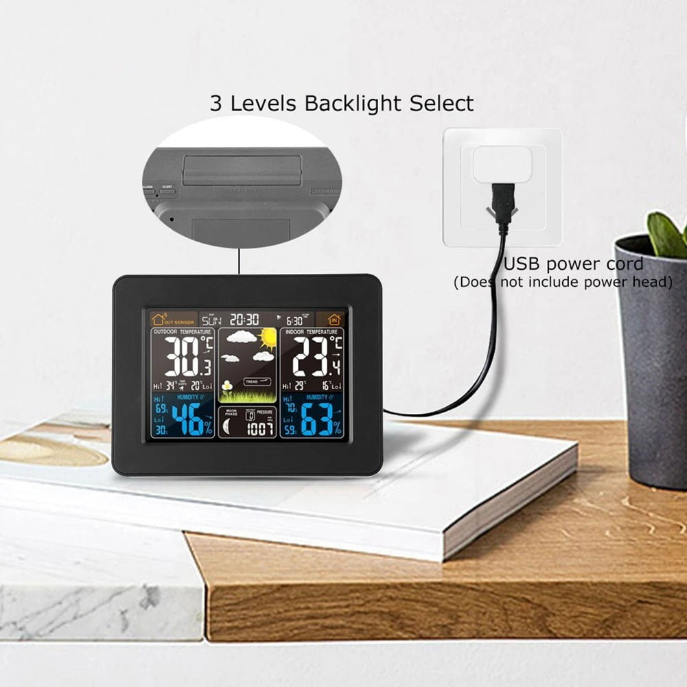 Wireless Color Screen Weather Forecast Clock with Multi-Function ...