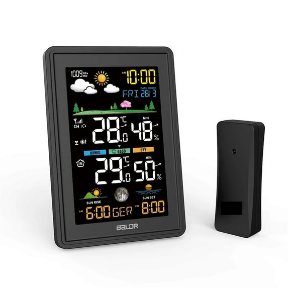 Wireless Color Weather Station Alarm Clock Digital Humidity Temperature ...