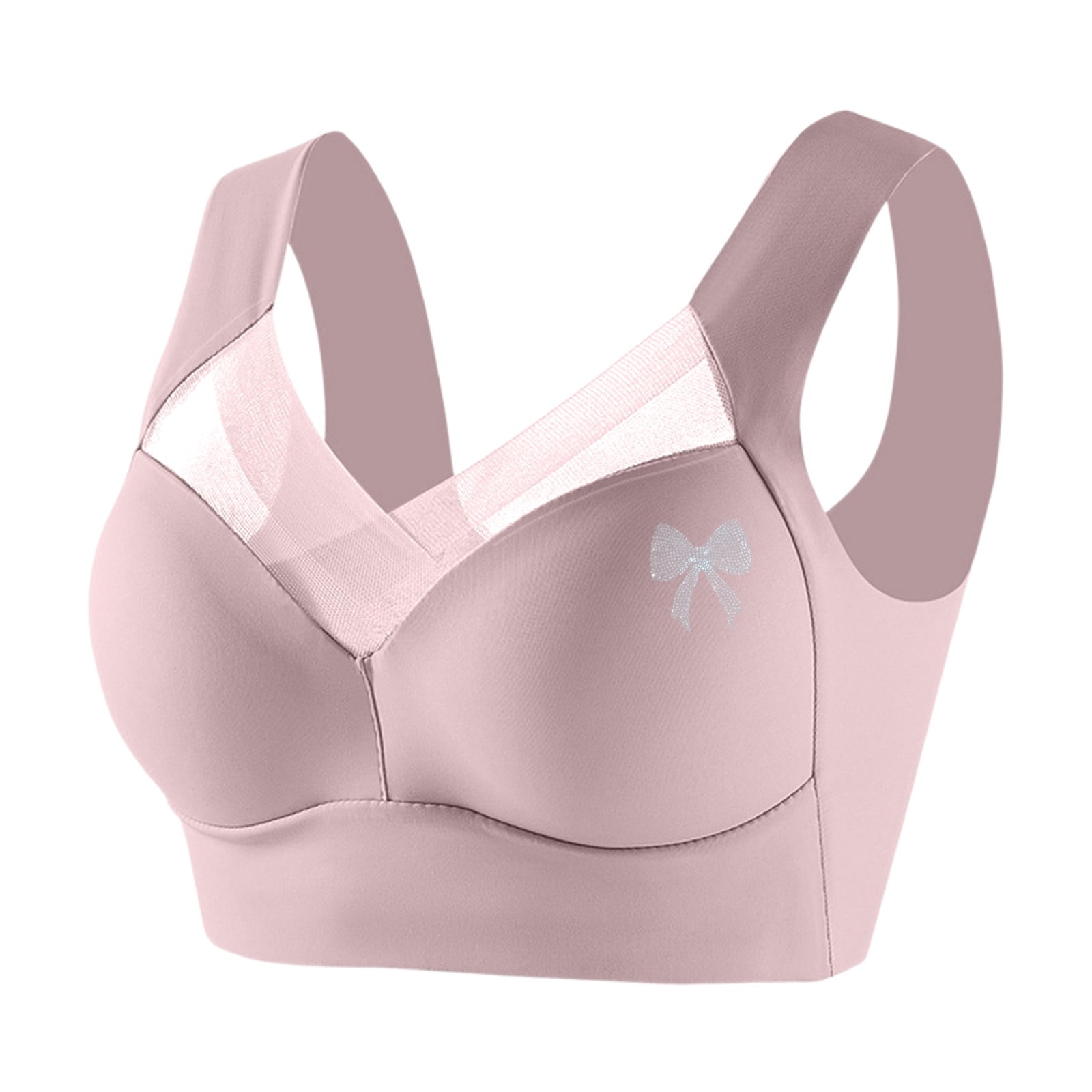 Wireless Comfort Bra with Mesh Panel, Full Coverage Soft Cup, Wide ...