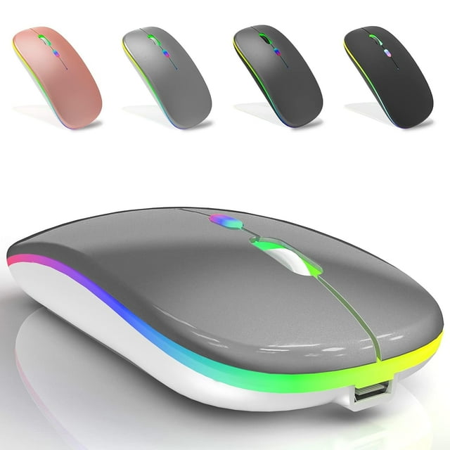 Wireless Computer Mouse 2.4G Portable Slim Mouse with Receiver Less ...
