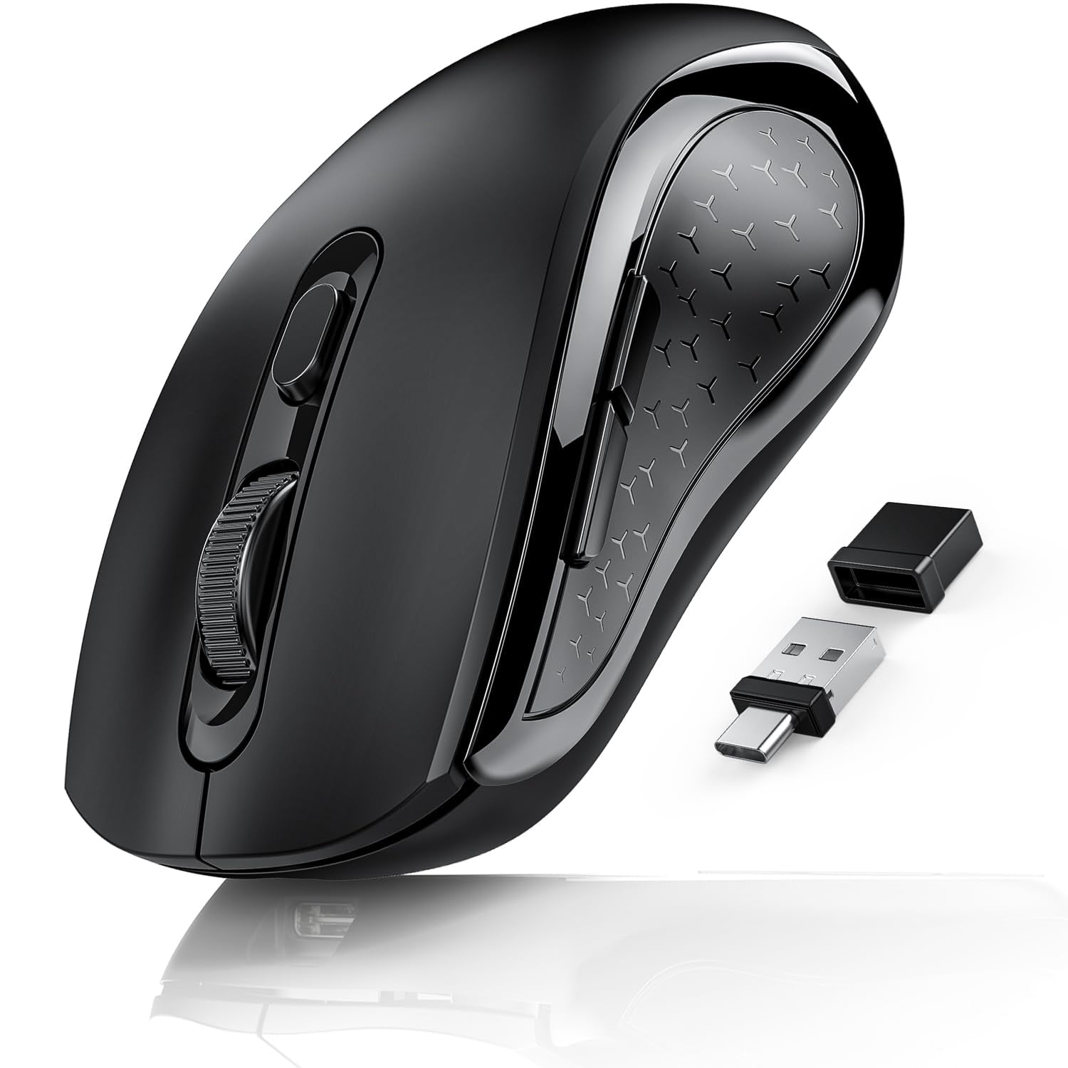 Wireless Computer Mouse With BT5.0 & USB-A & USB-C 2in1 Receiver 6 ...