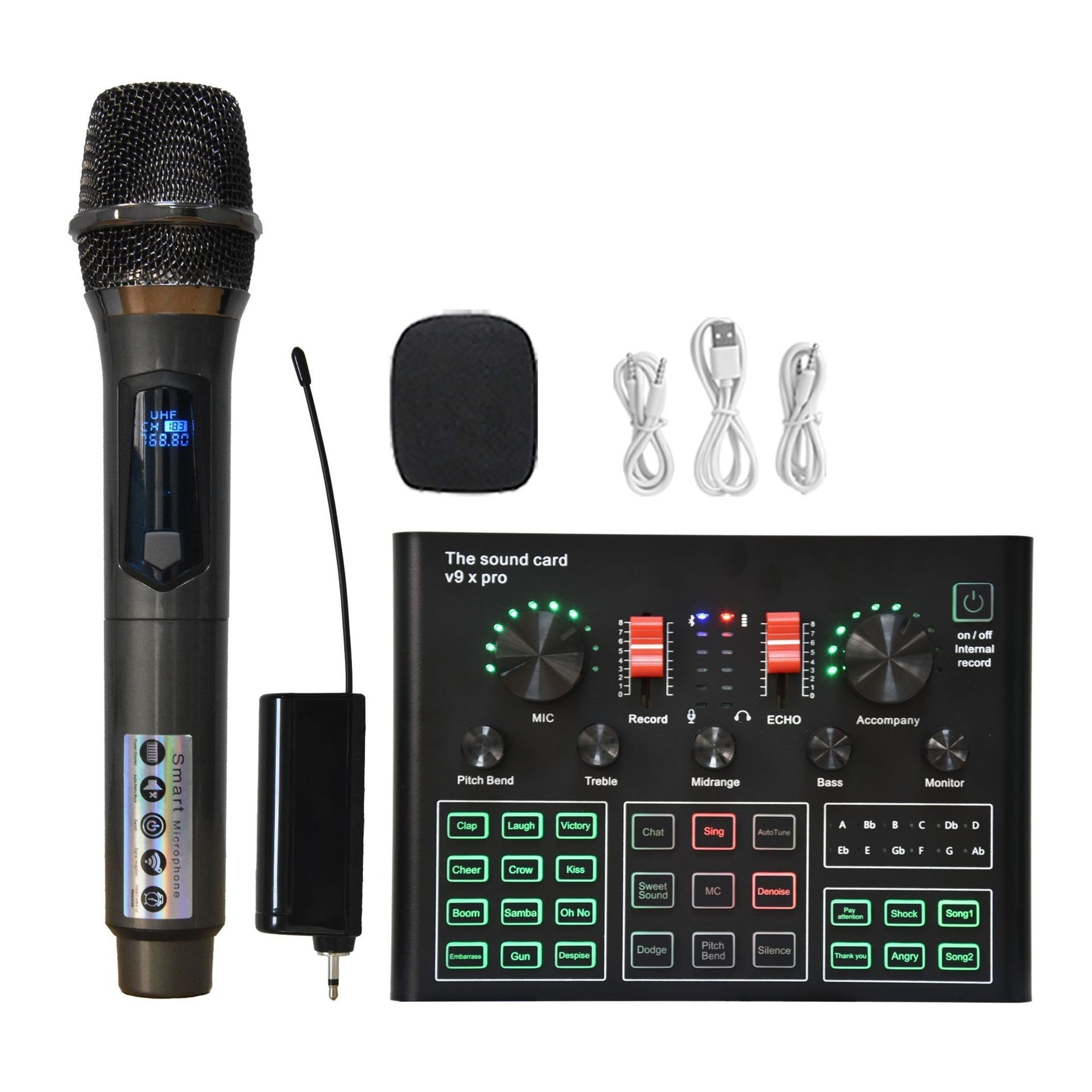Wireless Condenser Microphone Bundle Live Sound Card Bracket Set ...