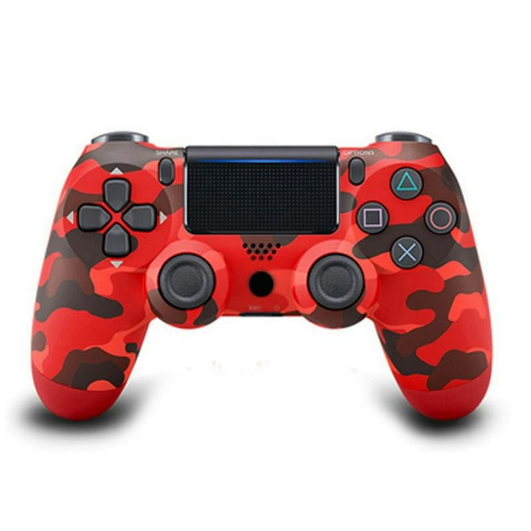 MEEFAX Wireless Bluetooth Video Game Controller for PS4 Slim Pro Camouflage Red Walmart