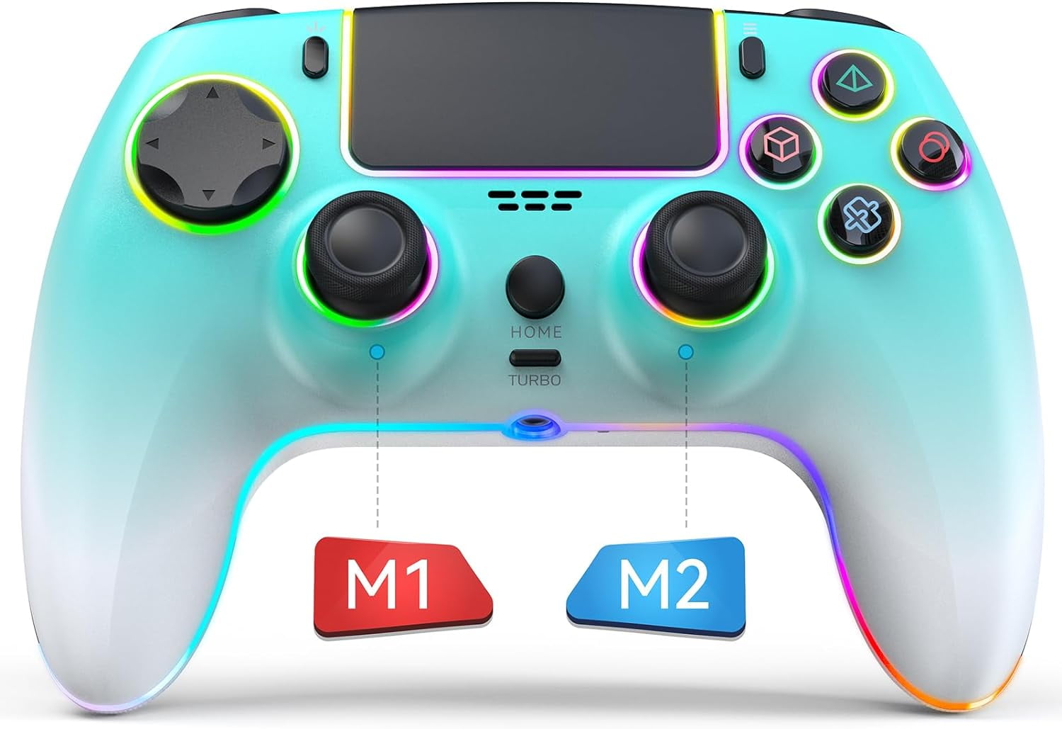 Wireless Controller For Ps4 Slim Pro Nintendo Switch Pc Blue Gradient Design Remote Gamepad