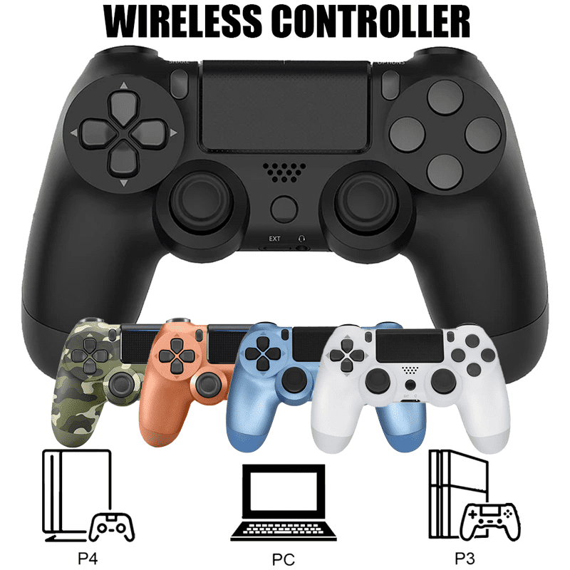 Wireless Controller With Touchpad Six Axis Dual Vibration Bluetooth No