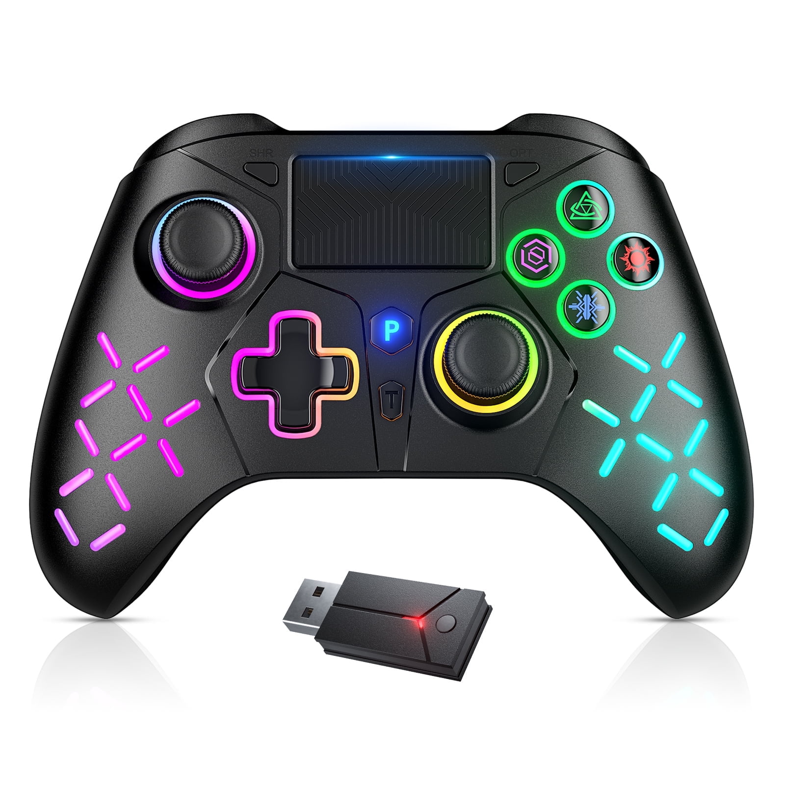 Wireless Controller for P5 with Adapter Compatible with P-5 - P4 Controller with Dual Vibration ...