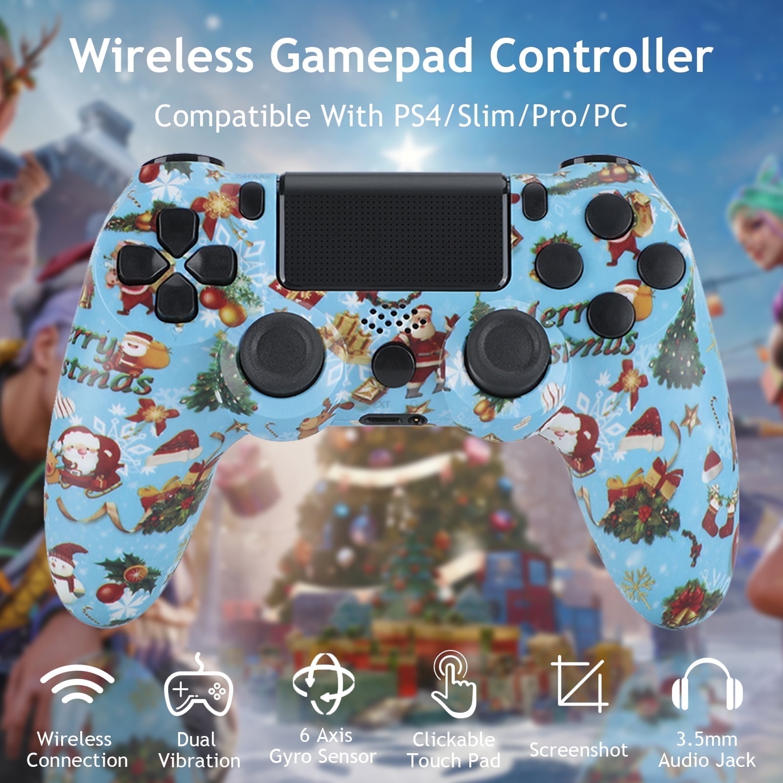 Wireless Controller for P4, Remote Game Joystick Compatible with P-4/P ...