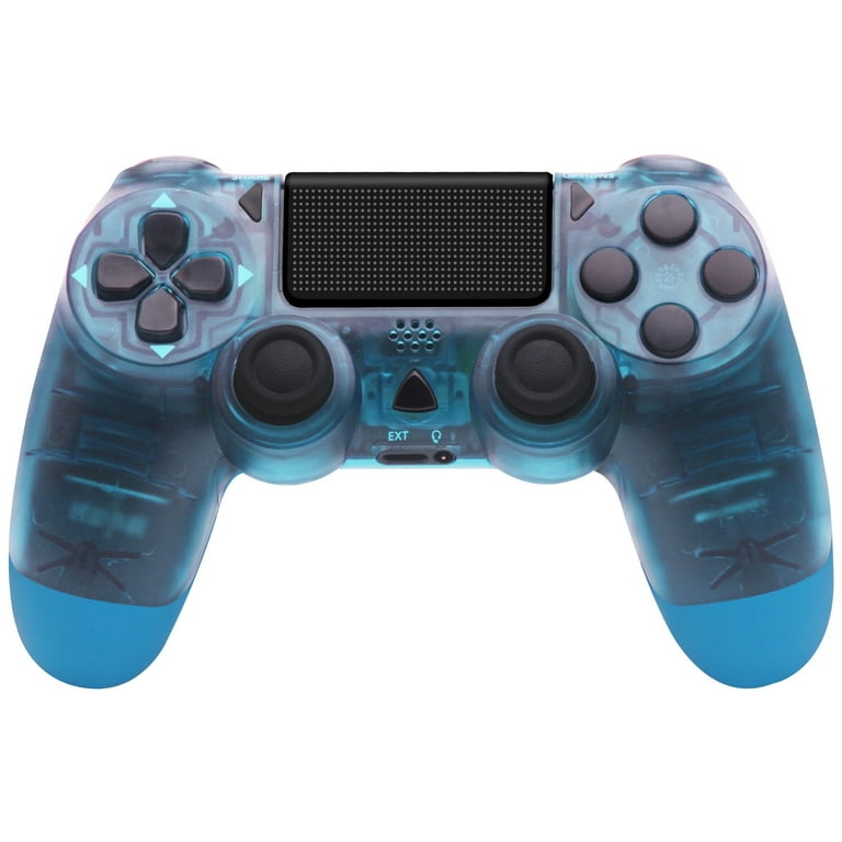 Wireless Controller for P4 Remote Game Joystick Compatible with P 4 p 4 Slim P 4 Pro PC Blue Crystal