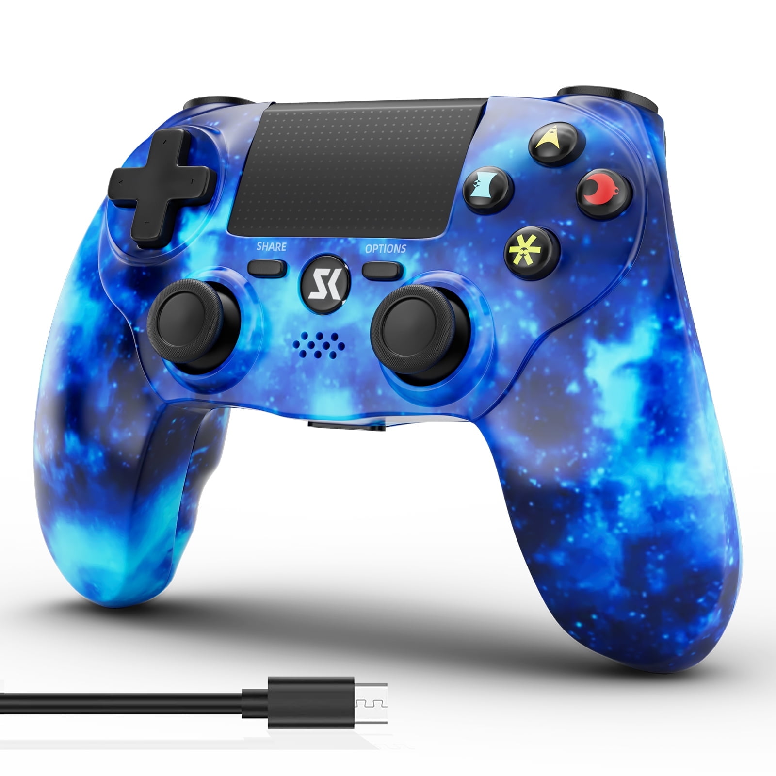 Wireless Controller for Playstation 4 with Double Shock, 6-Axis Control ...