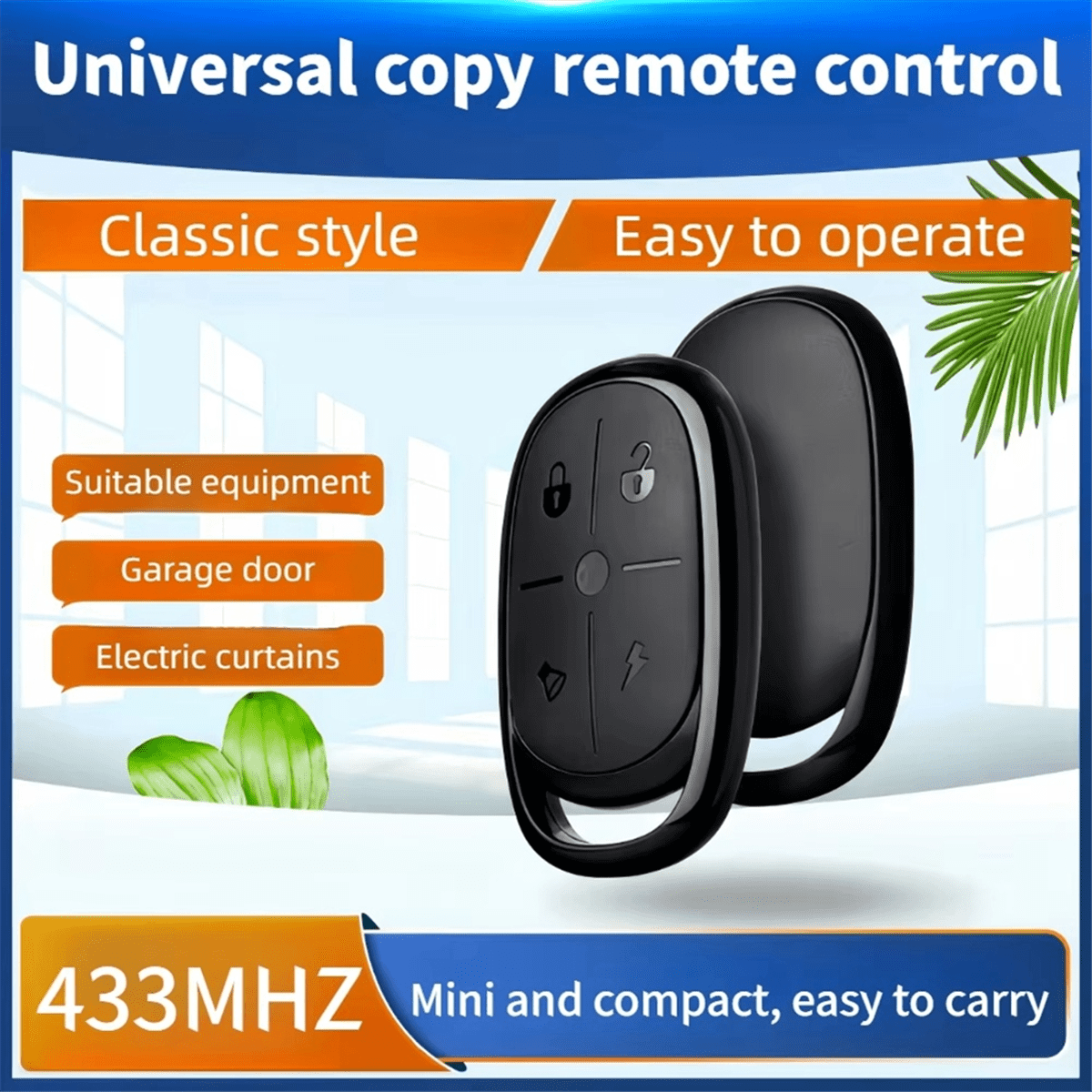 Wireless Copy Remote Controller 433mhz Universal Remote Control Duplicator Clone Cloning Code ...