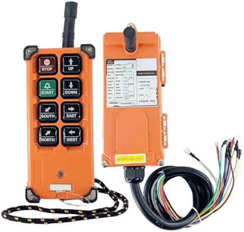 Wireless Crane Remote Control 8 Buttons 12V Electric Hoist Transmitter ...