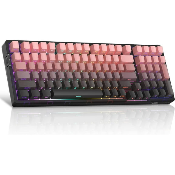 Creamy Mechanical Gaming Keyboard 60% Percent, Wireless 2.4G/Bluetooth ...