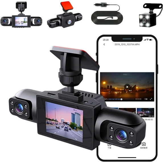 Wireless Dash Cam Front and Rear Camera System, Rechargeable Dash Cam ...