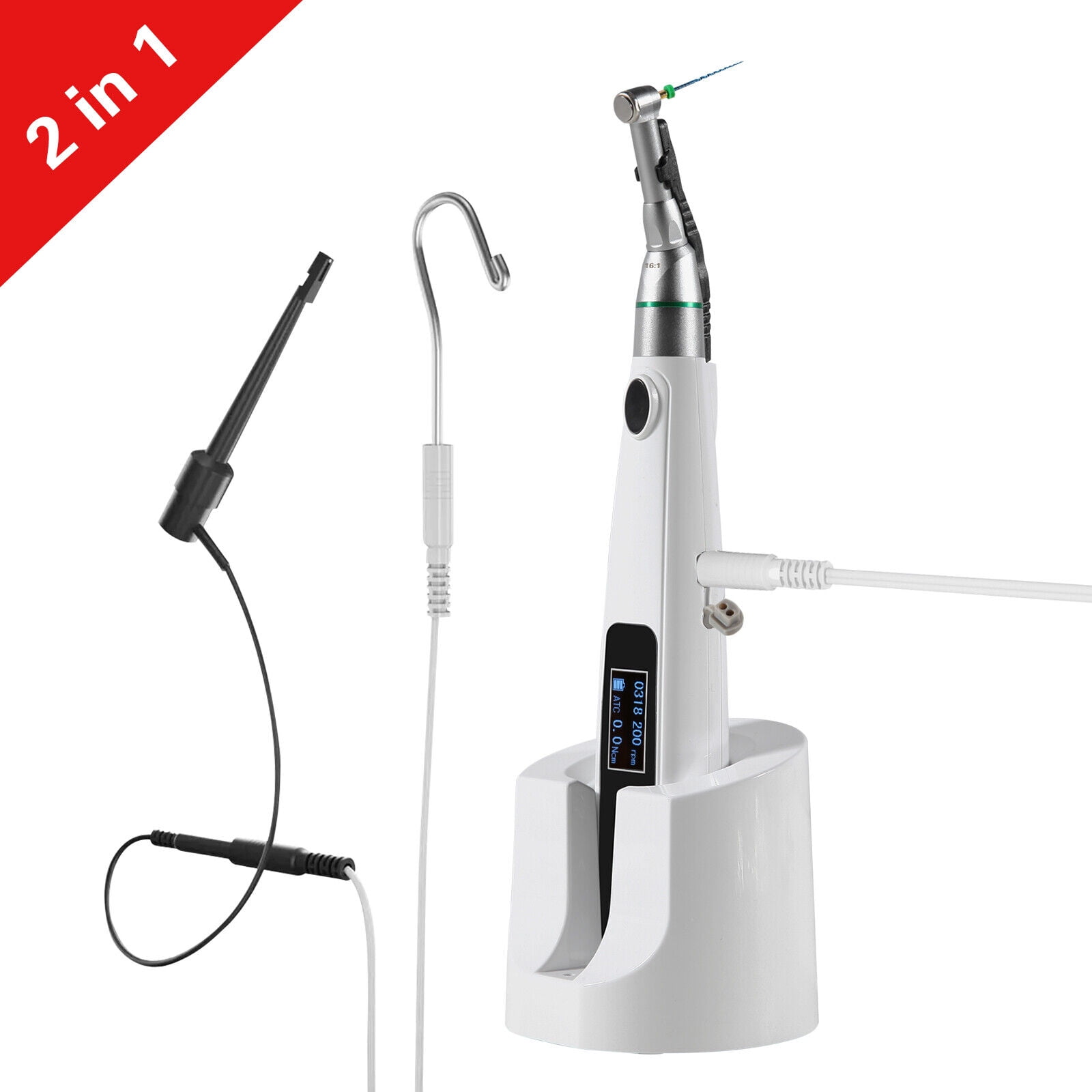 Wireless Dental 16:1 Ergonomic LED Light Endo Motor High Torque w/ Apex ...