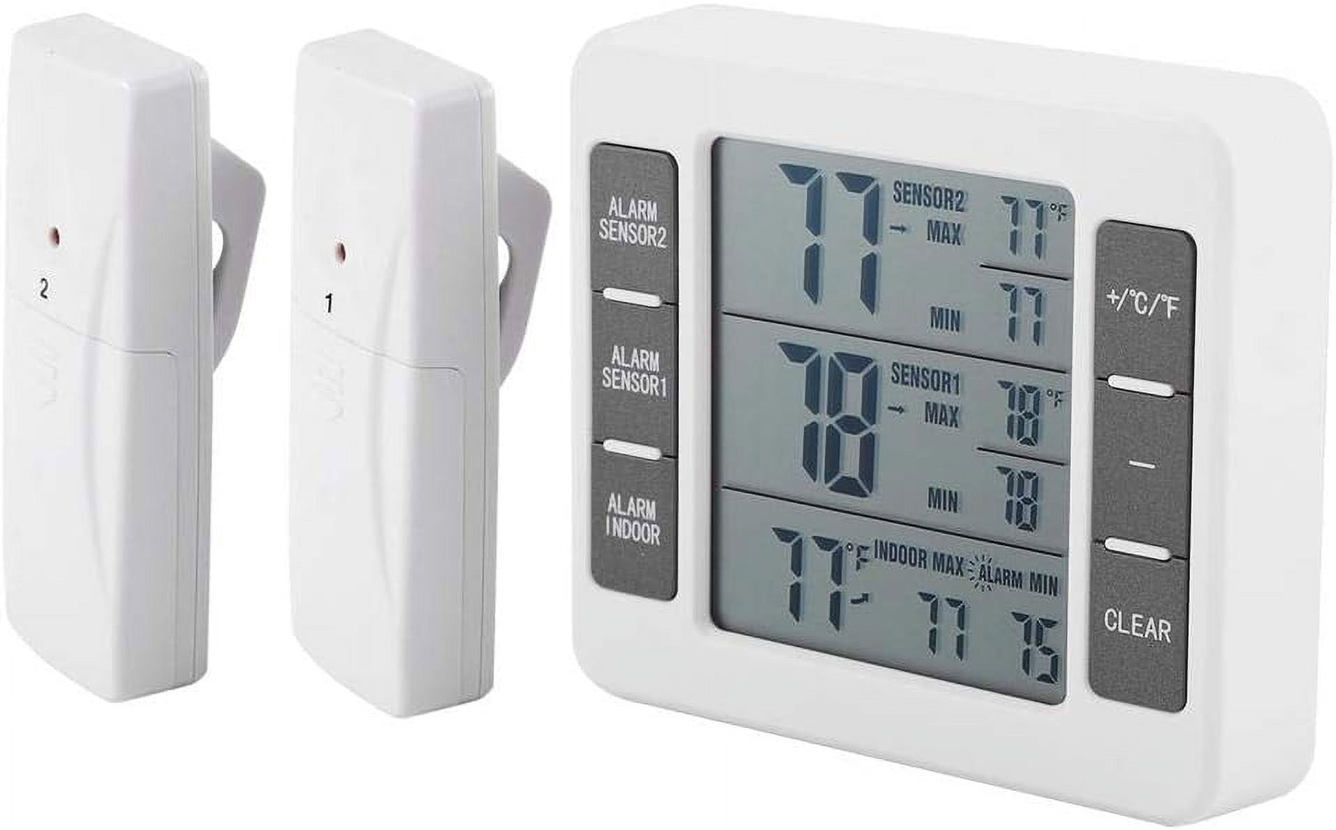 Wireless Digital Freezer Thermometer Temperature Monitor Sensor Indoor ...