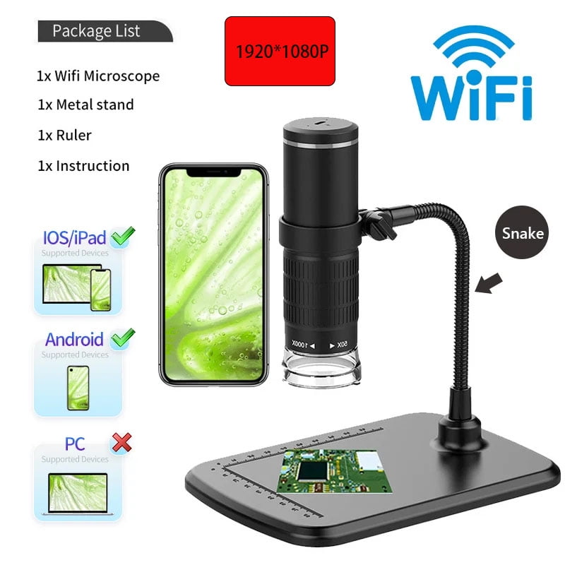 Wireless Digital Microscope 50X-1000X Magnification Portable Handheld ...