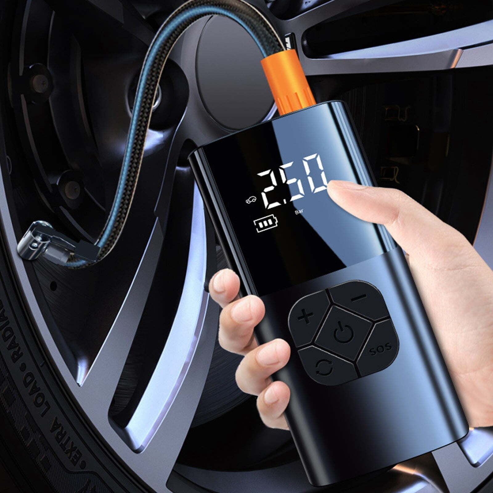 Wireless Digital Models of Car Inflatable Pump with 3 Nozzles, Handheld ...