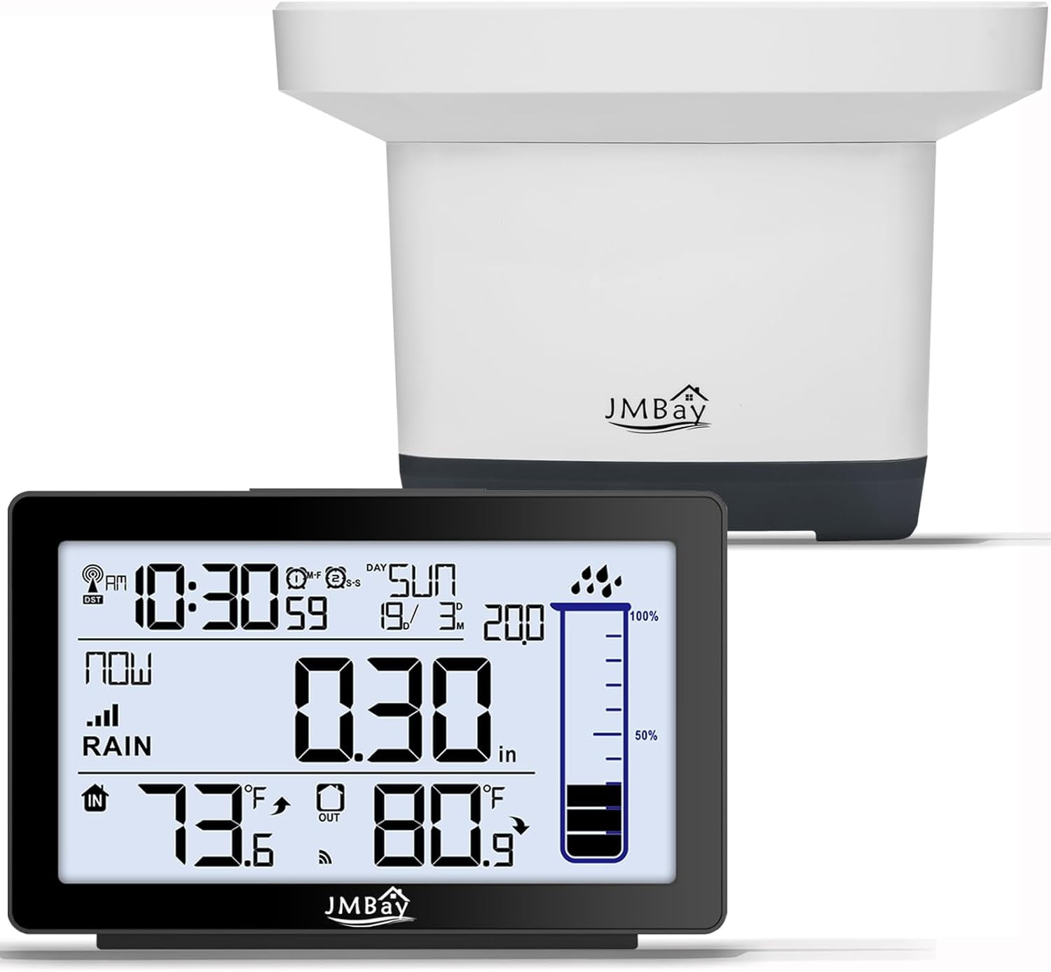 Wireless Digital Rain Gauge with Thermometer, Self-Emptying Rain ...