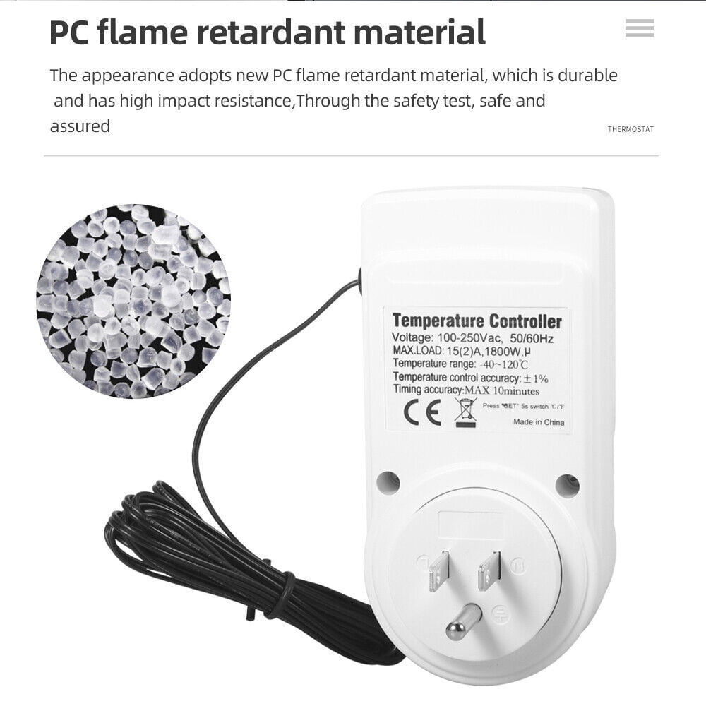 Wireless Digital Thermostat Plug For Heating Cooling With Temperature ...