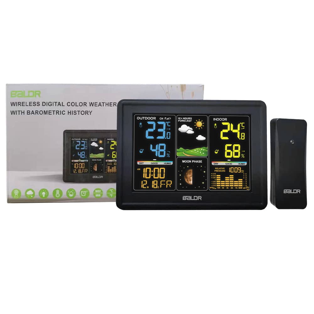 Wireless Digital Weather Station - Indoor Outdoor Thermometer Wireless ...