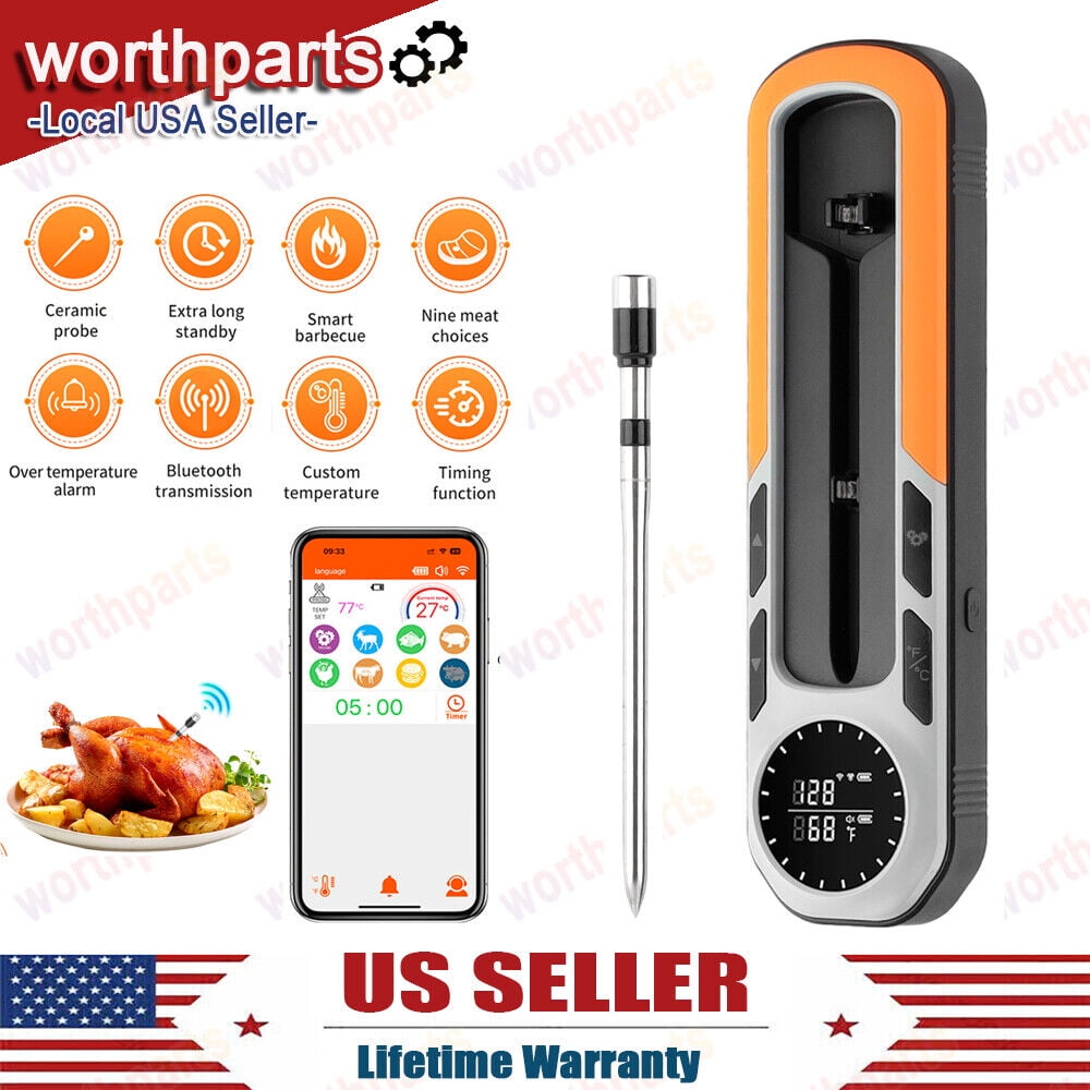 Wireless Digital Wifi Meat Thermometer Grill BBQ Smoker Kitchen Food ...
