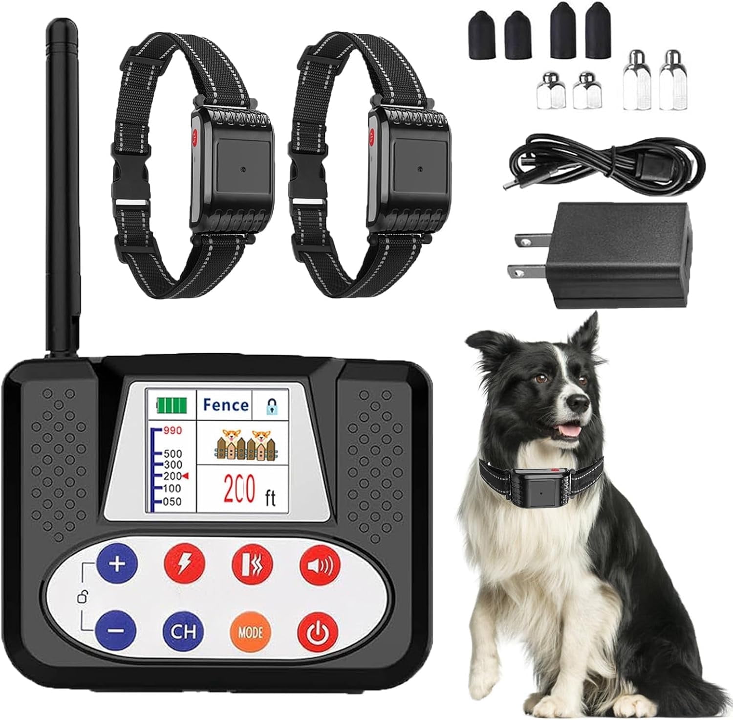 Wireless Dog Fence, Electric Pet Containment System for Stubborn Dogs ...
