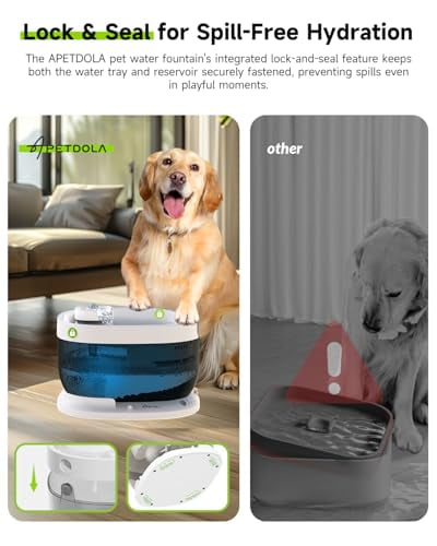 Wireless Dog Water Fountain with 30 Filter,Battery Operated Dog Water ...