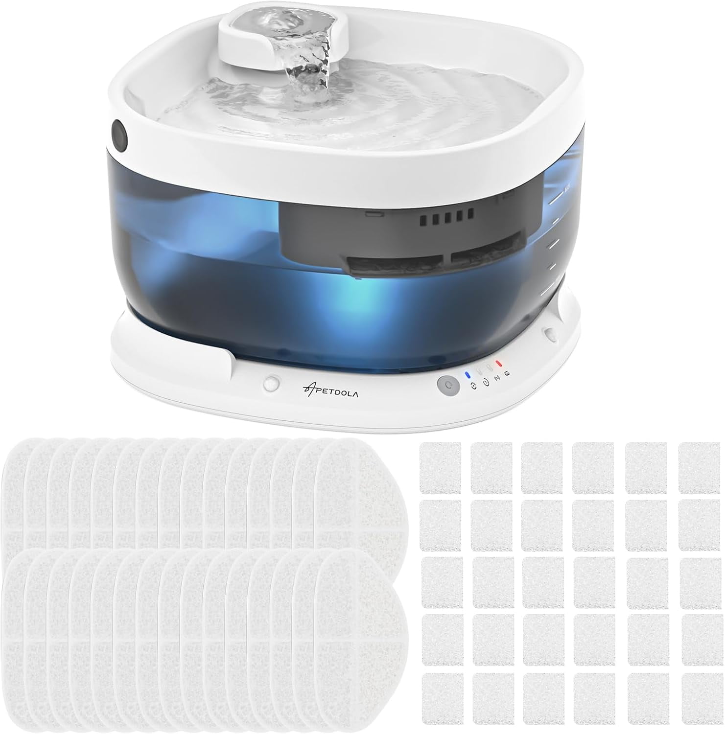 Wireless Dog Water Fountain with 30 Filter,Battery Operated Dog Water ...