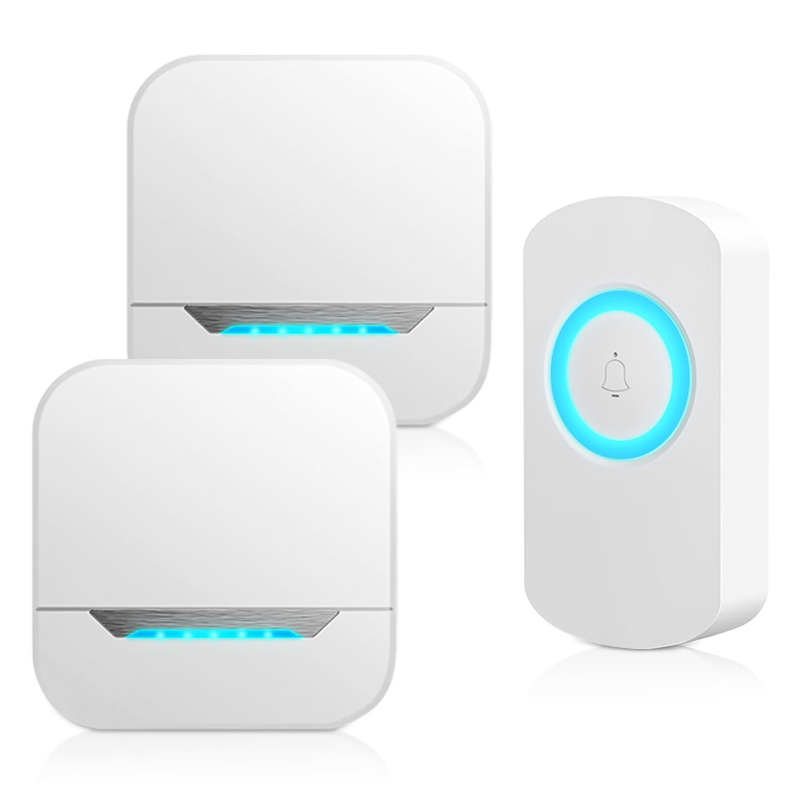 Wireless Door Bell,Mini Waterproof Doorbell Chime Operating at 1000 ...