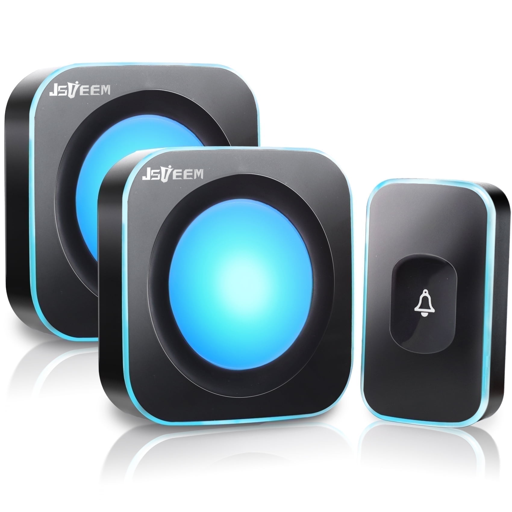 Wireless Doorbell 1200 ft Waterproof Door Bell 2 Receivers with Flash ...